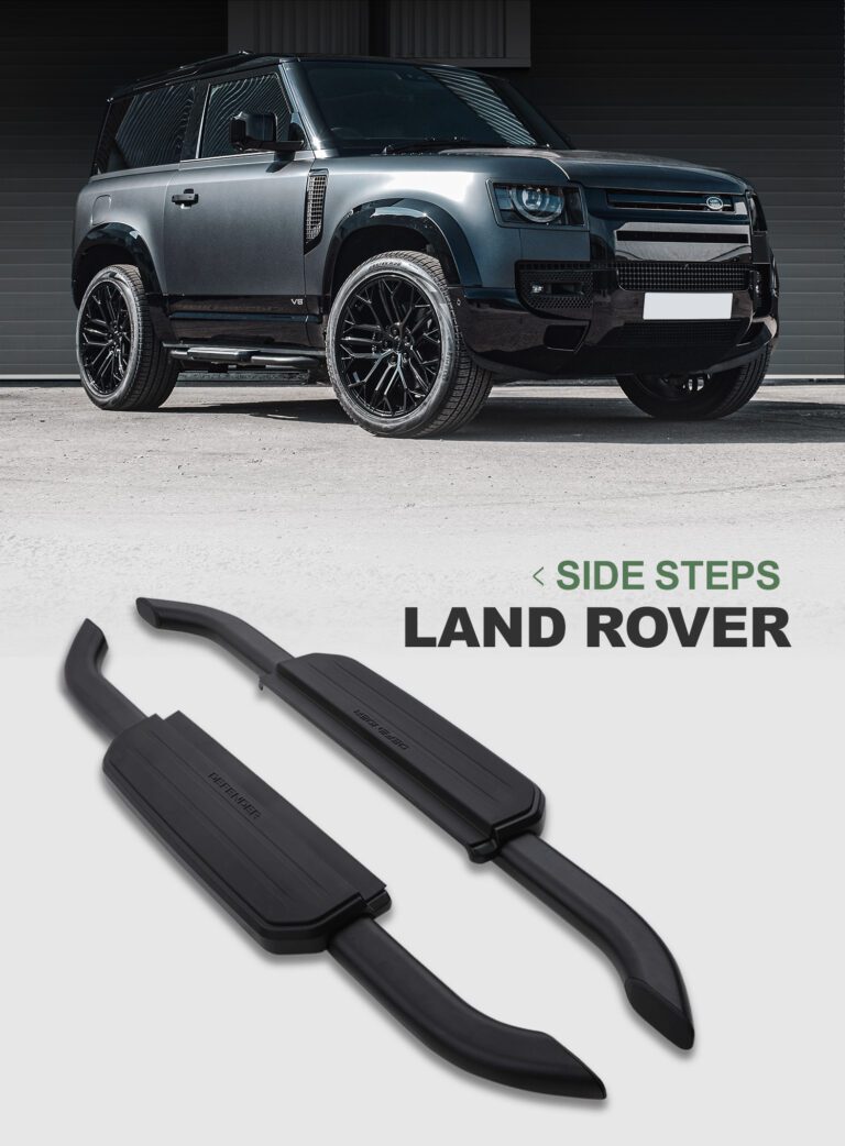Predator 4x4 Gloss Black Side Steps To Fit Land Rover Defender 110 L663 ...
