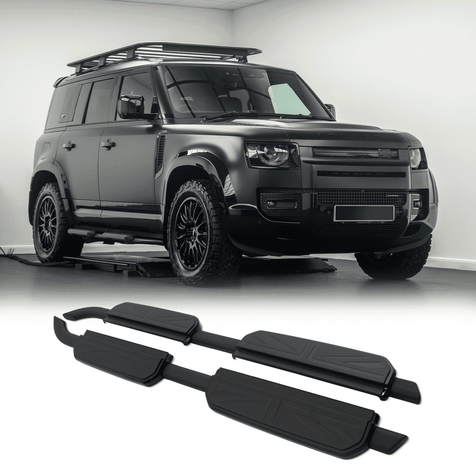 Predator 4x4 Union Jack Side Step Bars To Fit Land Rover Defender 110 ...
