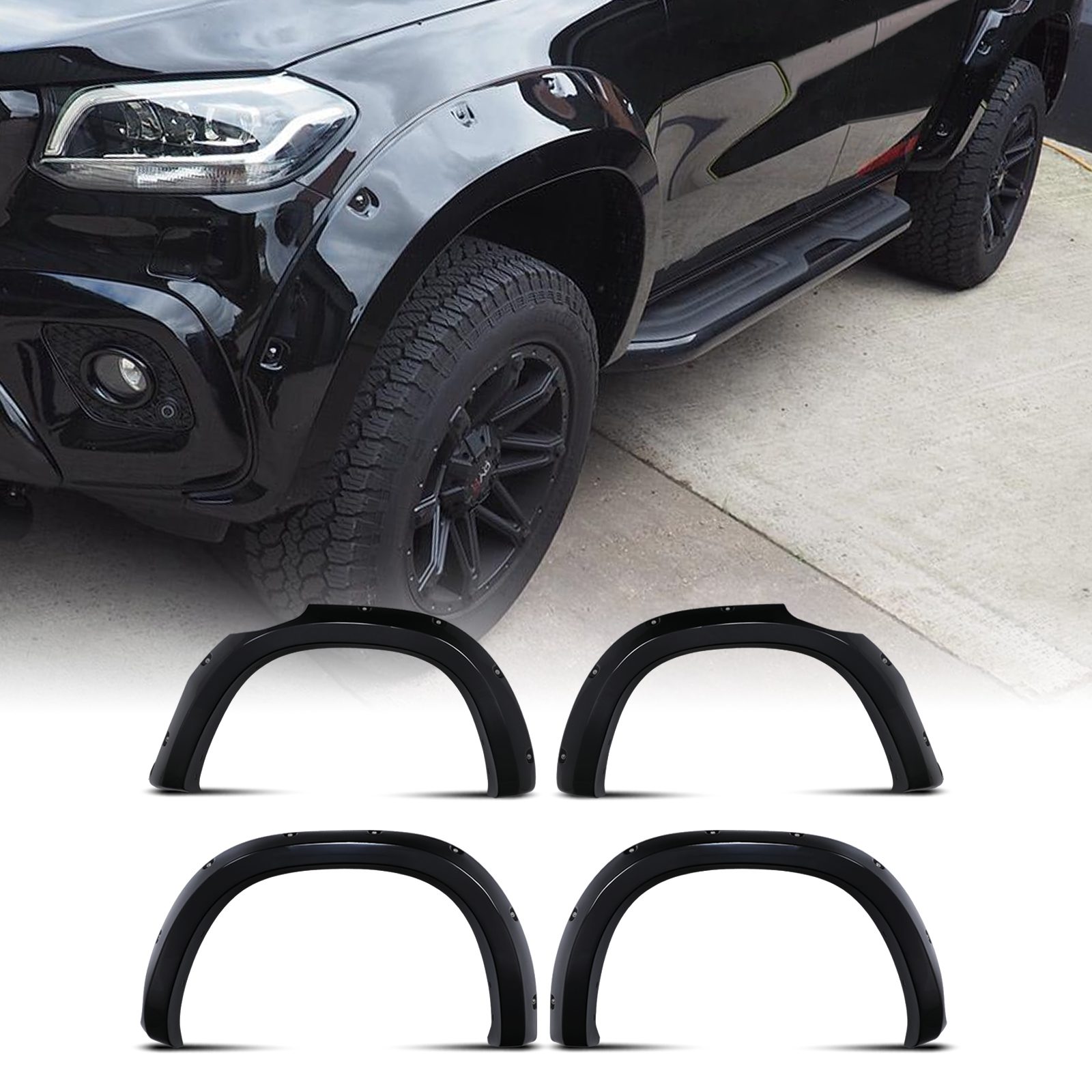 Mercedes X-Class 18+ Gloss Black Wheel Arches With AdBlue | Predator4x4